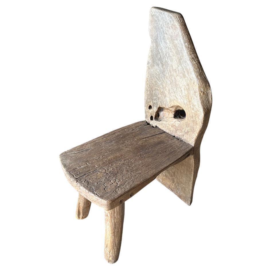 Andrianna Shamaris Antique Teak Wood Sculptural Chair For Sale at 1stDibs
