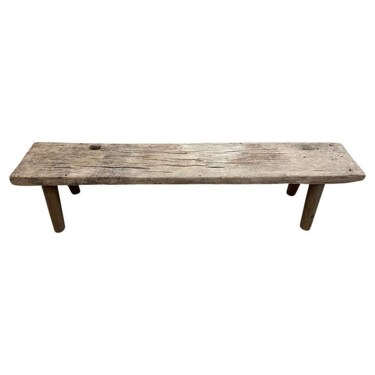 Andrianna Shamaris Antique Teak Wood Wabi Sabi Bench For Sale at 1stDibs