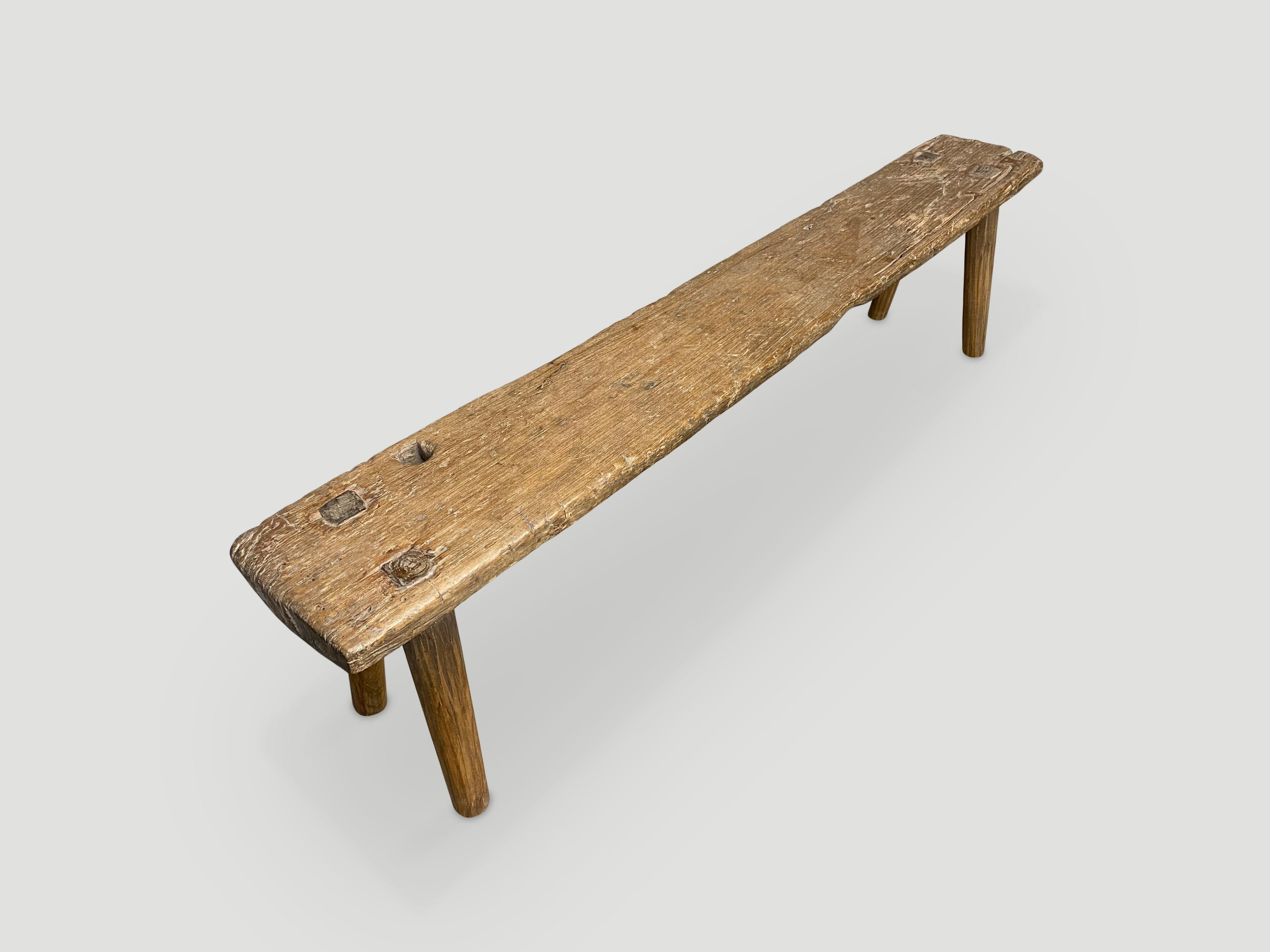 Andrianna Shamaris Antique Wabi Sabi Teak Wood Bench at 1stDibs