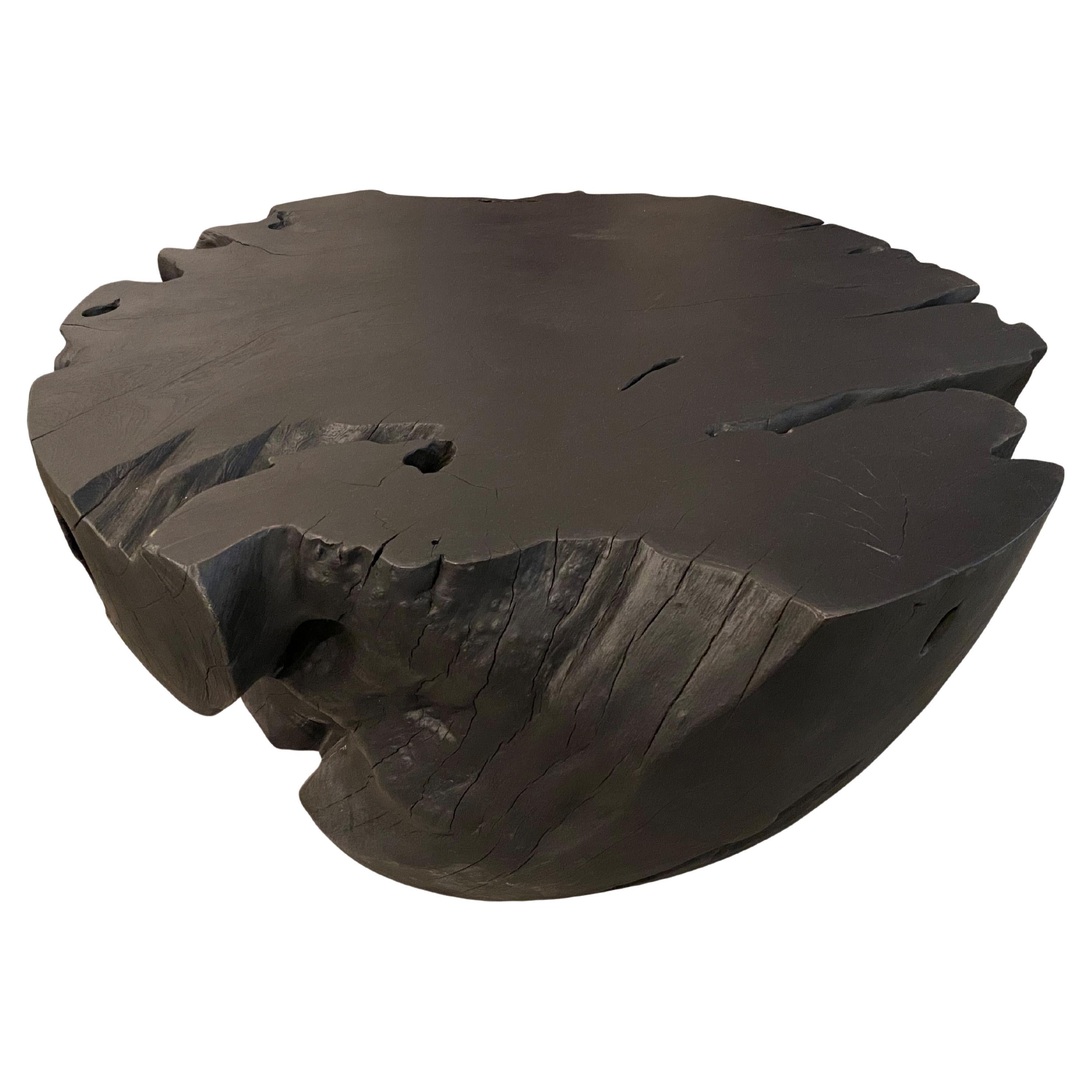 Andrianna Shamaris Minimalist Black Teak Wood Coffee Table at 1stDibs