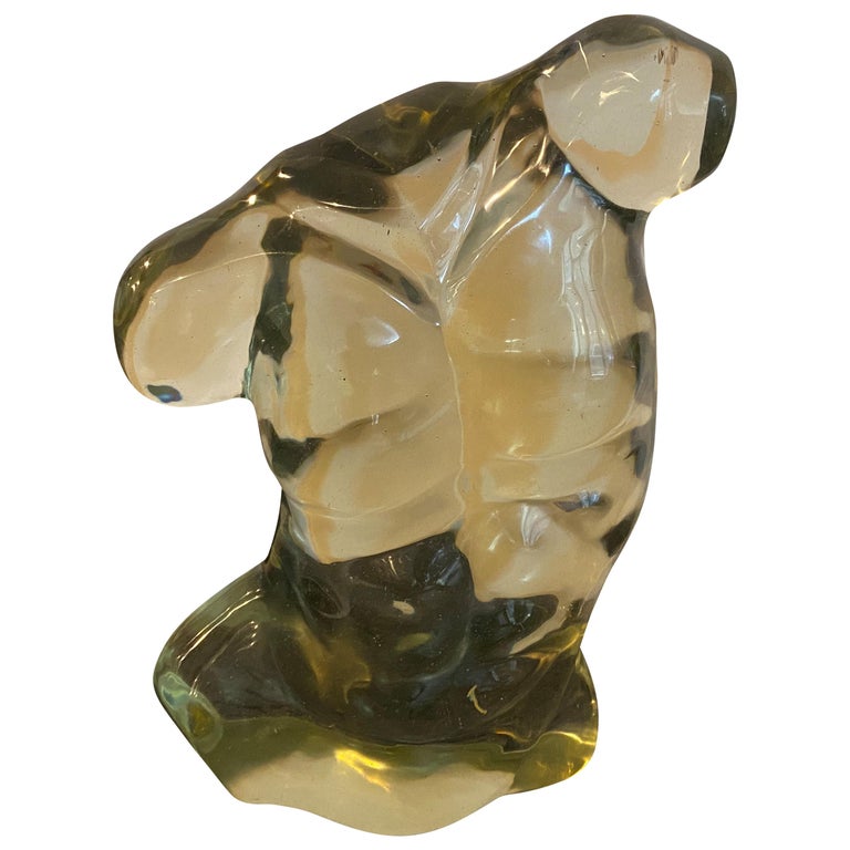 Andrianna Shamaris Glass Male Torso For Sale at 1stDibs