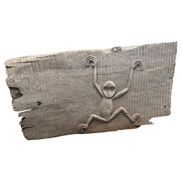 Andrianna Shamaris Hand Carved Teak Wood Minimalist Monkey Panel For ...