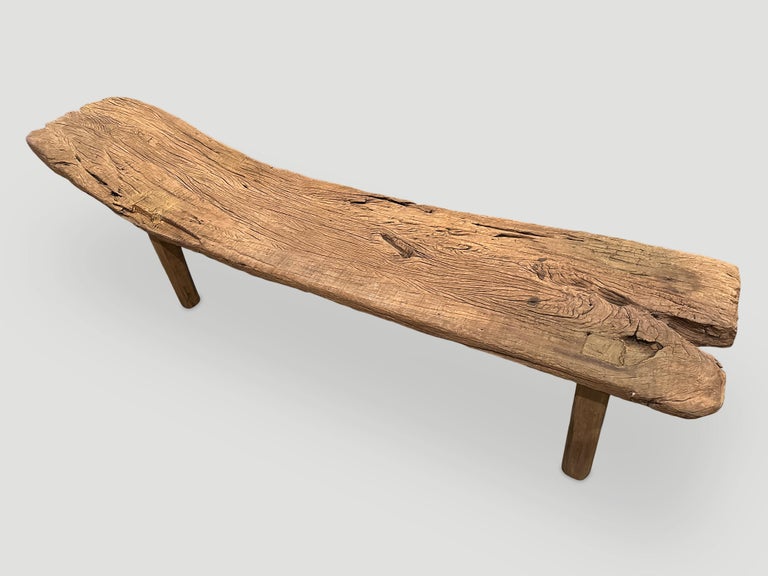 Andrianna Shamaris Impressive Antique Teak Wood Bench or Chaise For ...