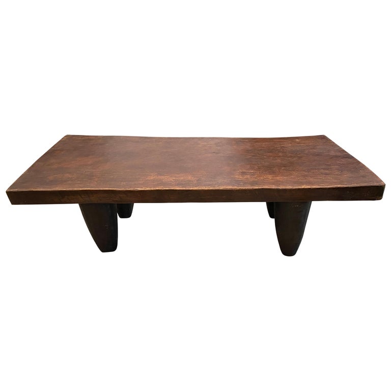 Andrianna Shamaris Iroko Wood African Bench or Coffee Table at 1stDibs