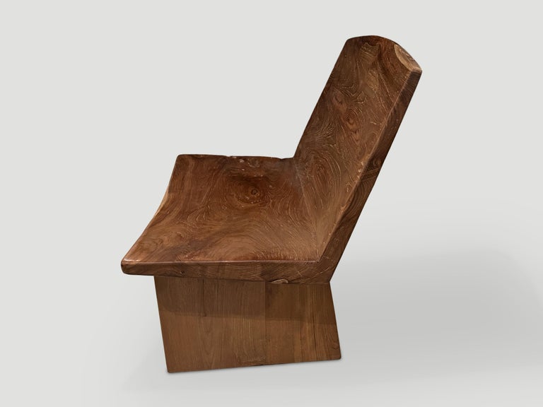 Andrianna Shamaris Low Wabi Sabi Teak Wood Chair or Side Table For Sale ...