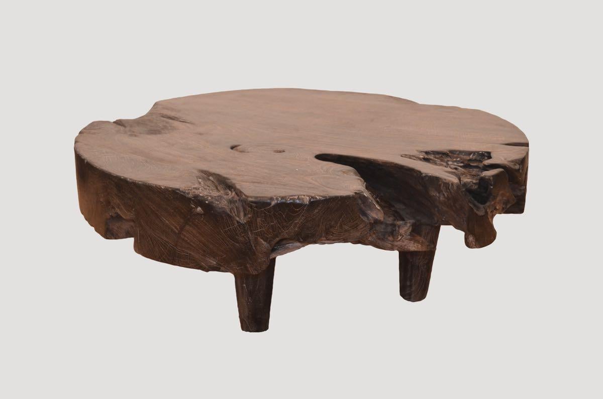 Andrianna Shamaris Mid Century Style Coffee Table in Burnt Teak Wood ...