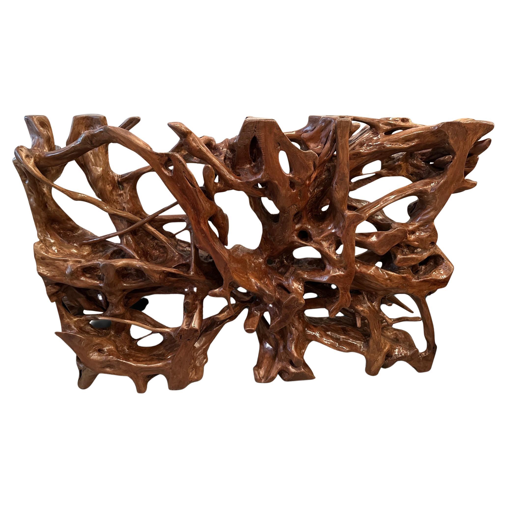 Andrianna Shamaris Monumental Mahogany Wood Coffee Table For Sale at ...