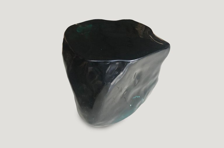 Andrianna Shamaris Obsidian Volcanic Glass Side Table at 1stDibs