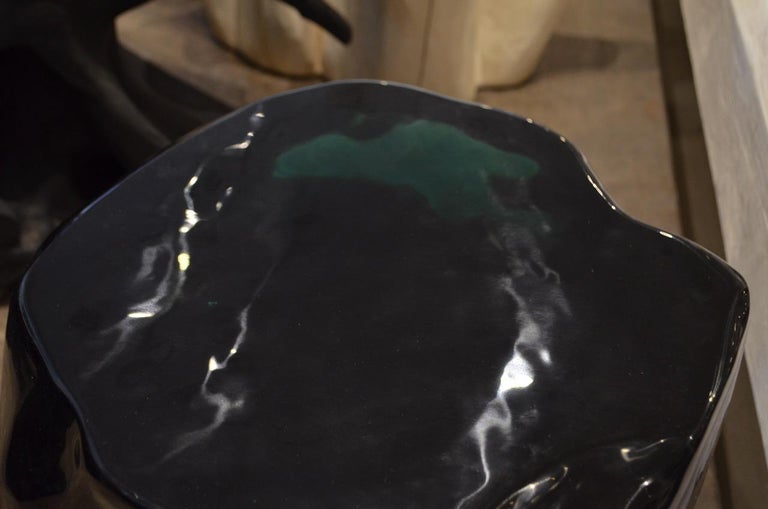 Andrianna Shamaris Obsidian Volcanic Glass Side Table at 1stDibs