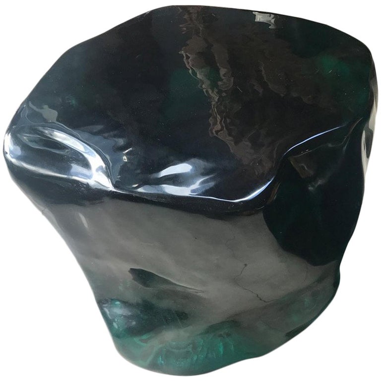 Andrianna Shamaris Obsidian Volcanic Glass Side Table at 1stDibs