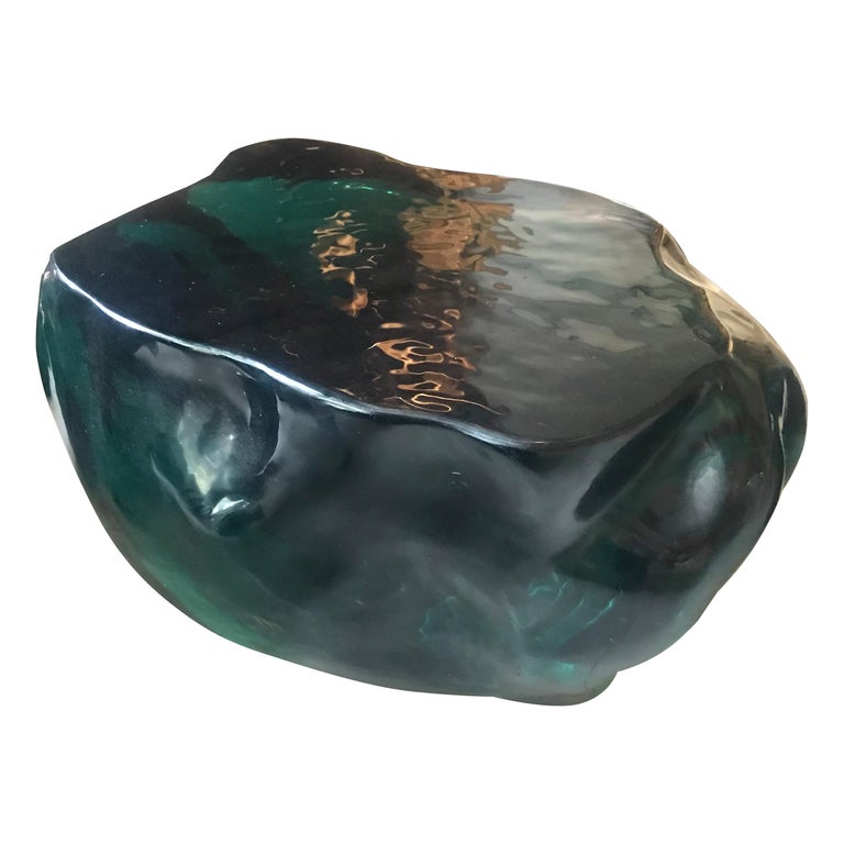 Andrianna Shamaris Obsidian Volcanic Glass Side Table at 1stDibs