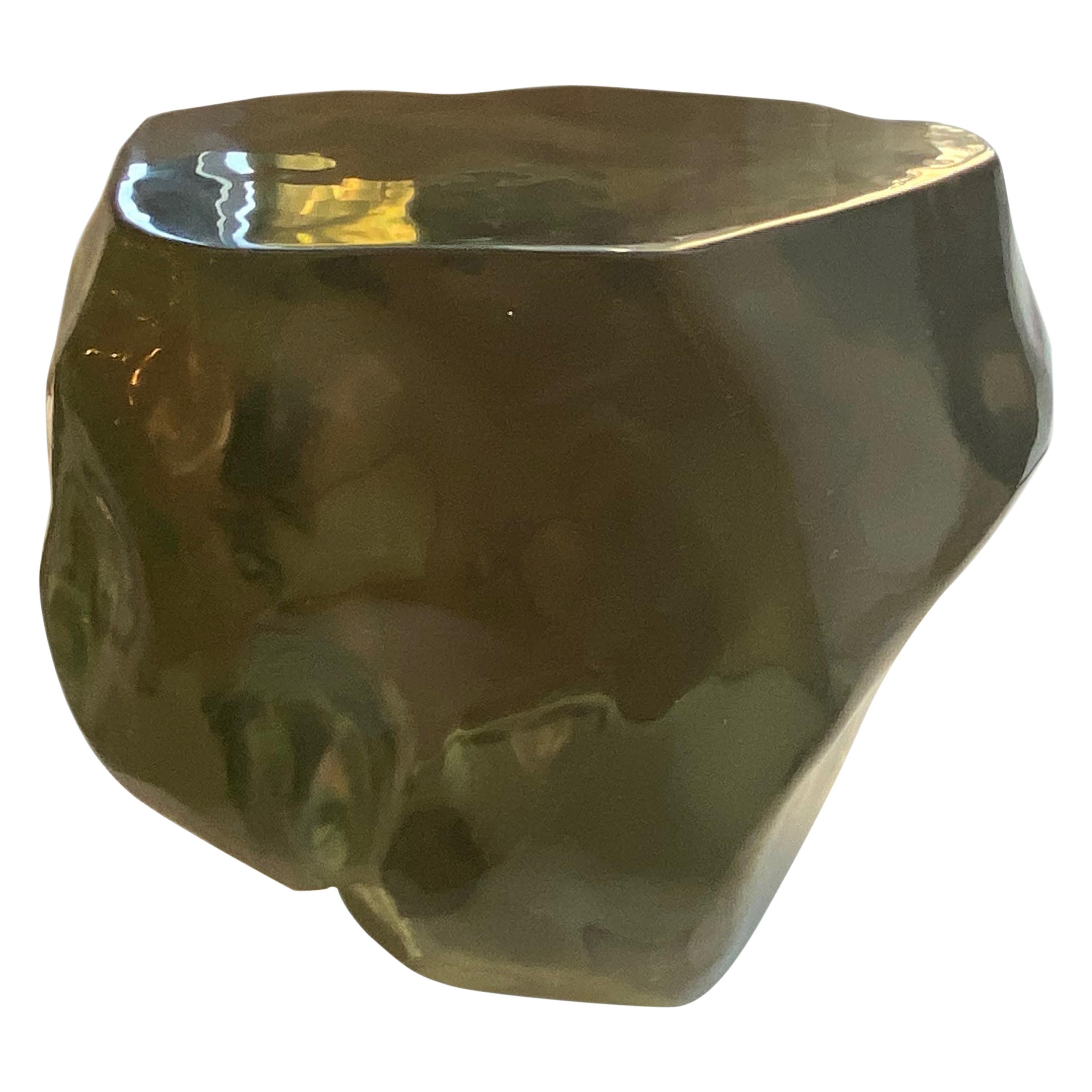 Andrianna Shamaris Obsidian Volcanic Glass Side Table at 1stDibs
