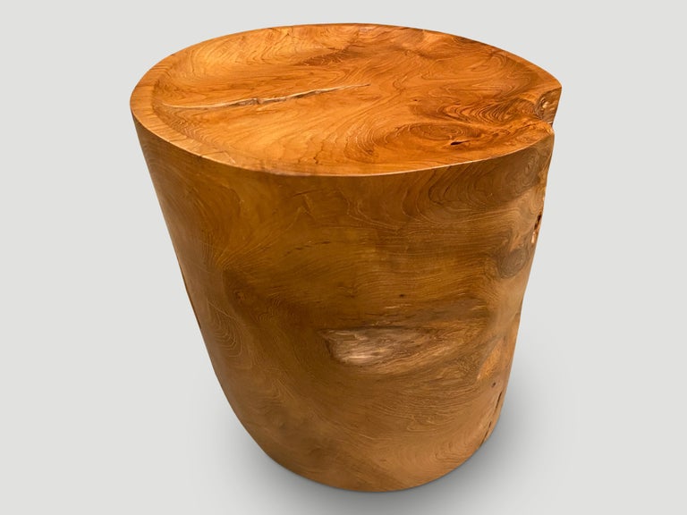 Andrianna Shamaris Organic Natural Teak Wood Tray Side Table For Sale ...