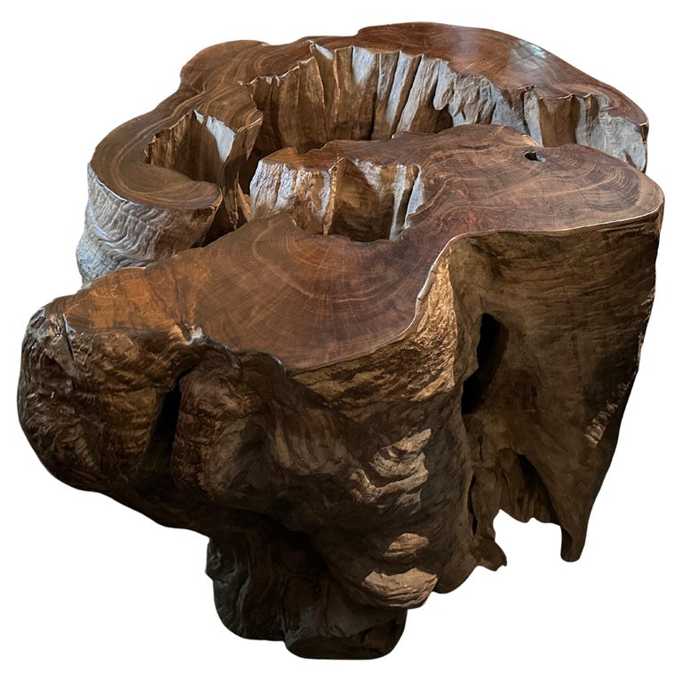 Andrianna Shamaris Organic Teak Wood Coffee Table or Pedestal For Sale ...