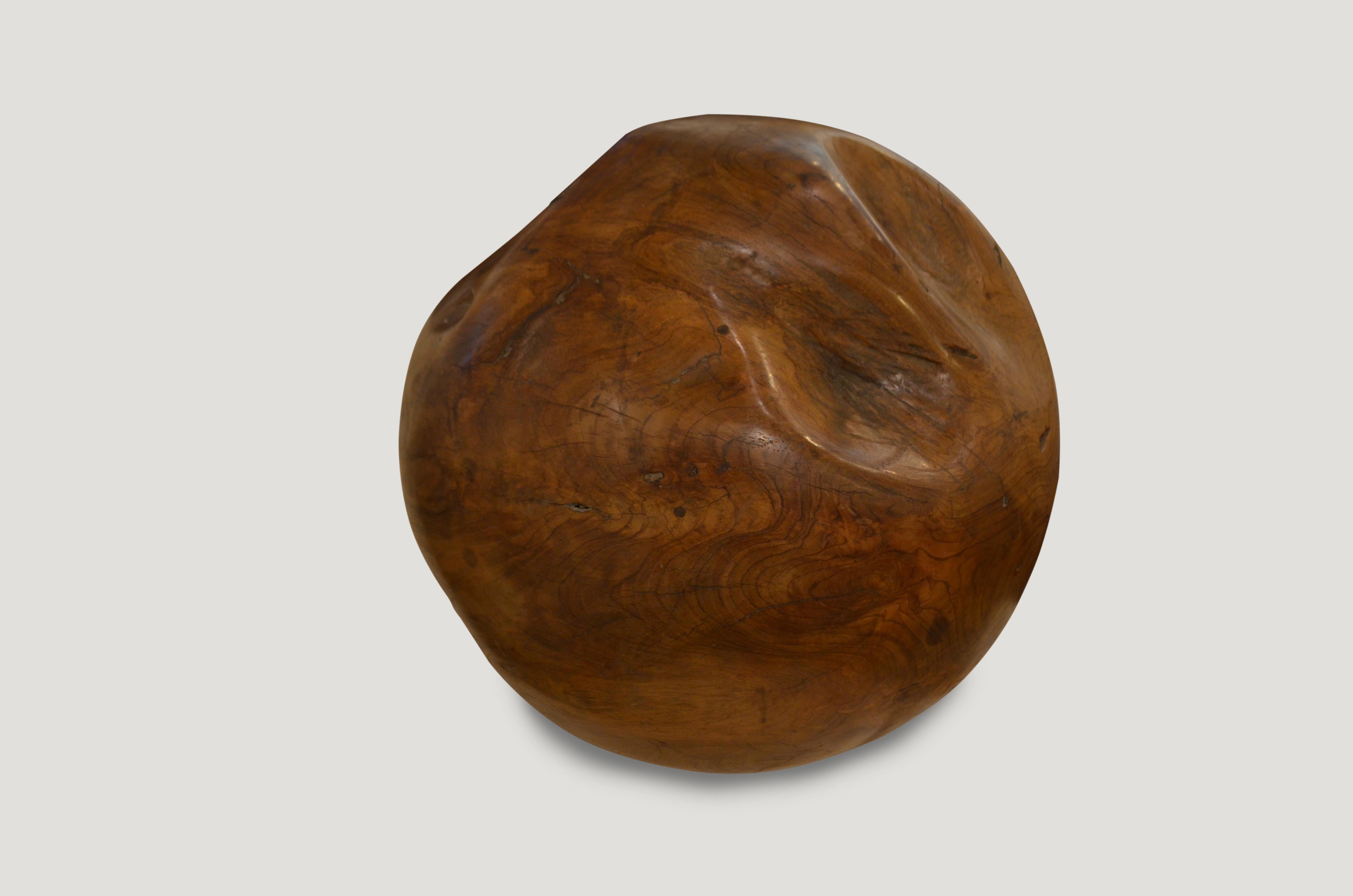 Andrianna Shamaris Organic Teak Wood Sphere For Sale at 1stDibs ...