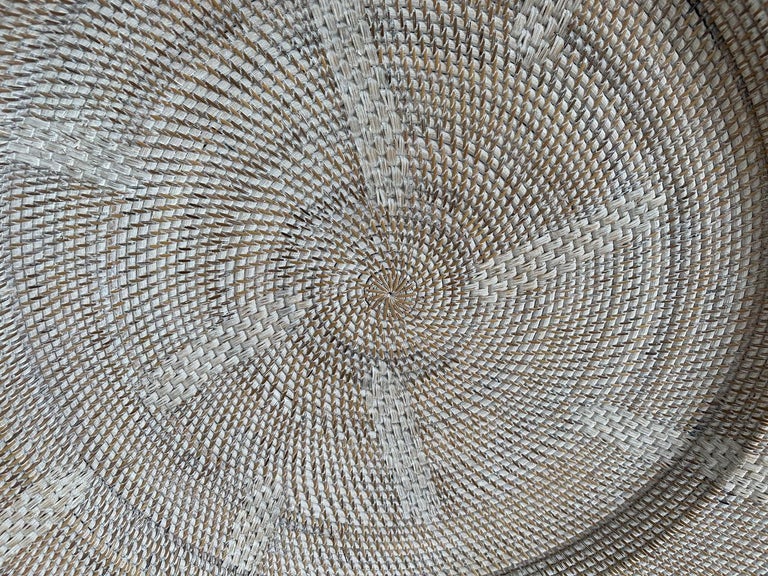Andrianna Shamaris Oversized Hand Woven Rattan Platter For Sale at 1stDibs