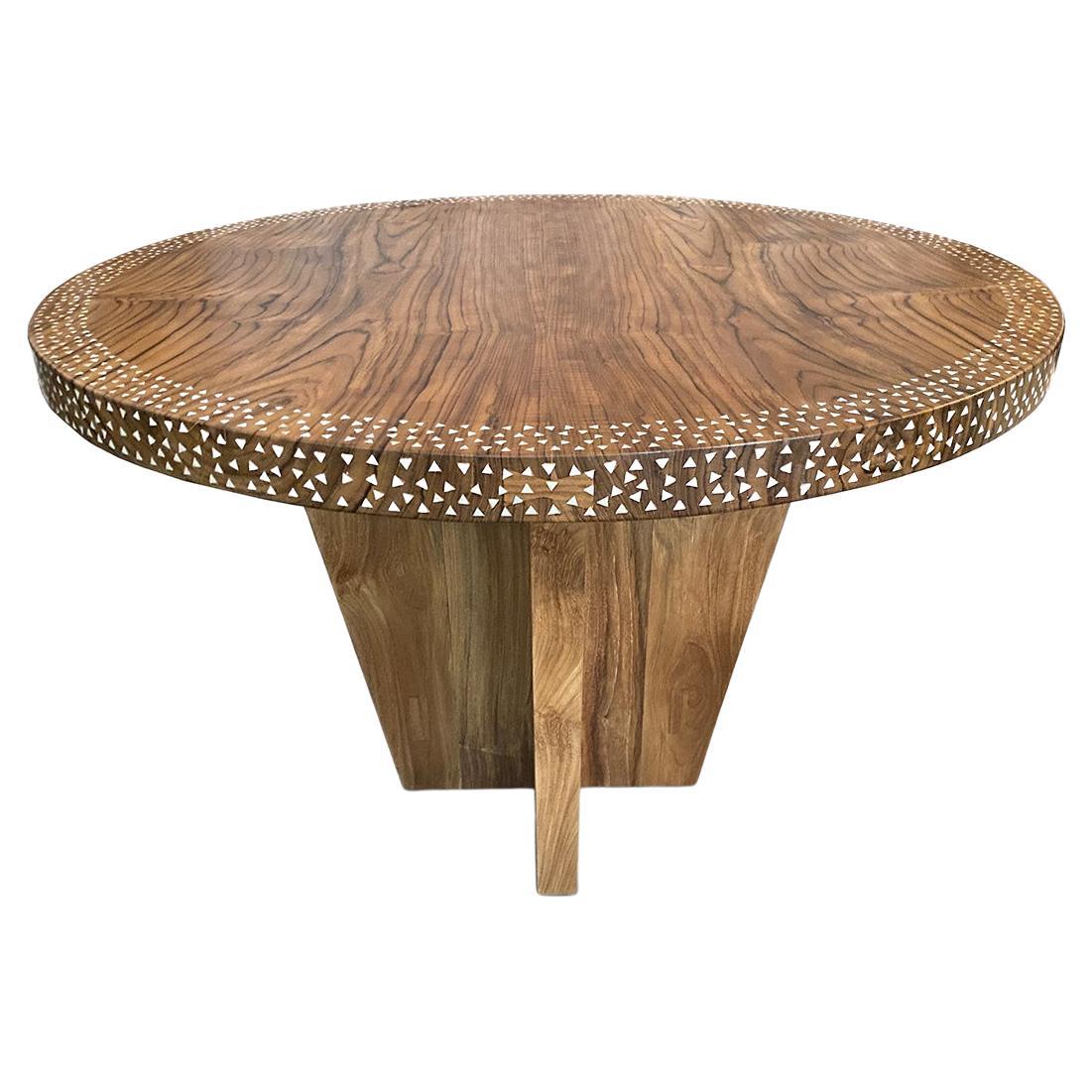 Andrianna Shamaris Round Shell Inlaid Dining Table or Entrance Table at ...