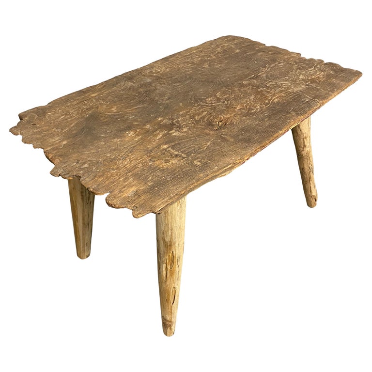 Rustic Teak Wood Coffee Table For Sale at 1stDibs