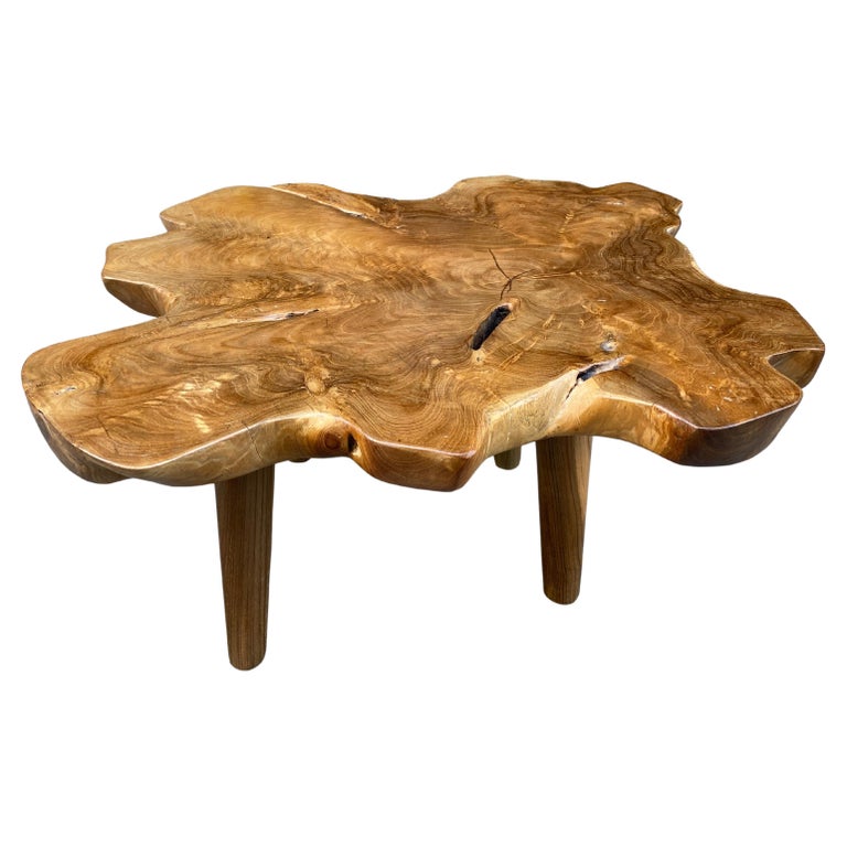 Andrianna Shamaris Single Slab Live Edge Teak Wood Coffee Table For ...
