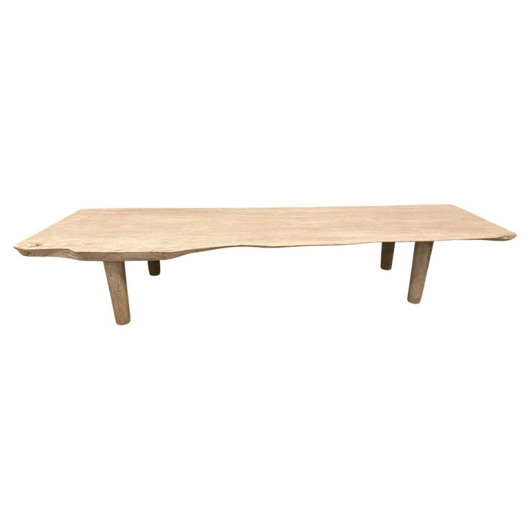 Andrianna Shamaris White Washed Live Edge Teak Wood Coffee Table or ...