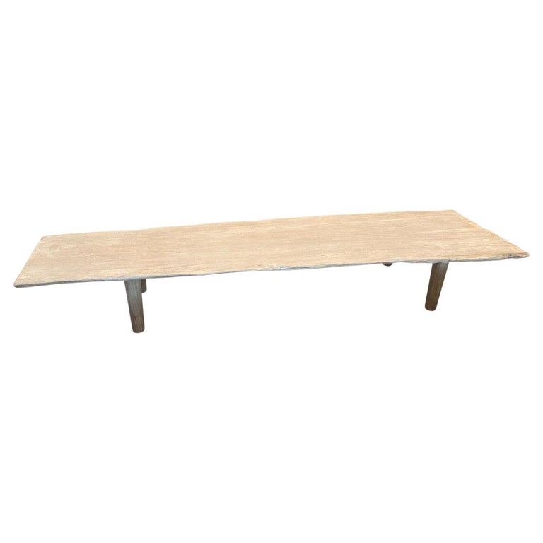 Andrianna Shamaris White Washed Live Edge Teak Wood Coffee Table or ...