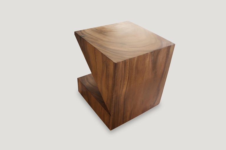 Andrianna Shamaris Wooden Origami Suar Wood Side Table For Sale at ...