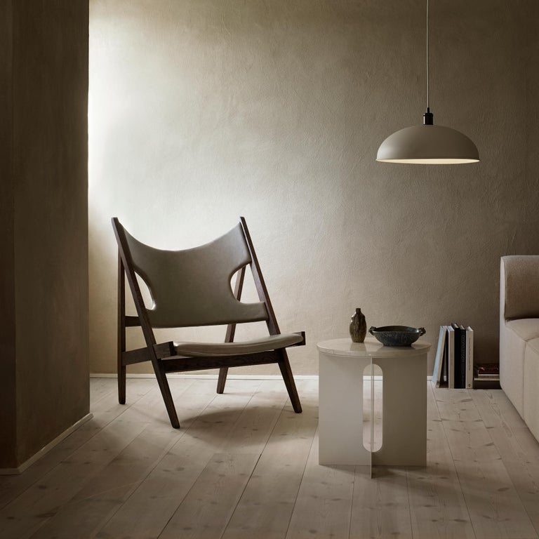 Androgyne Side Table, Steel Base in Ivory, Table Top in Ivory Marble ...