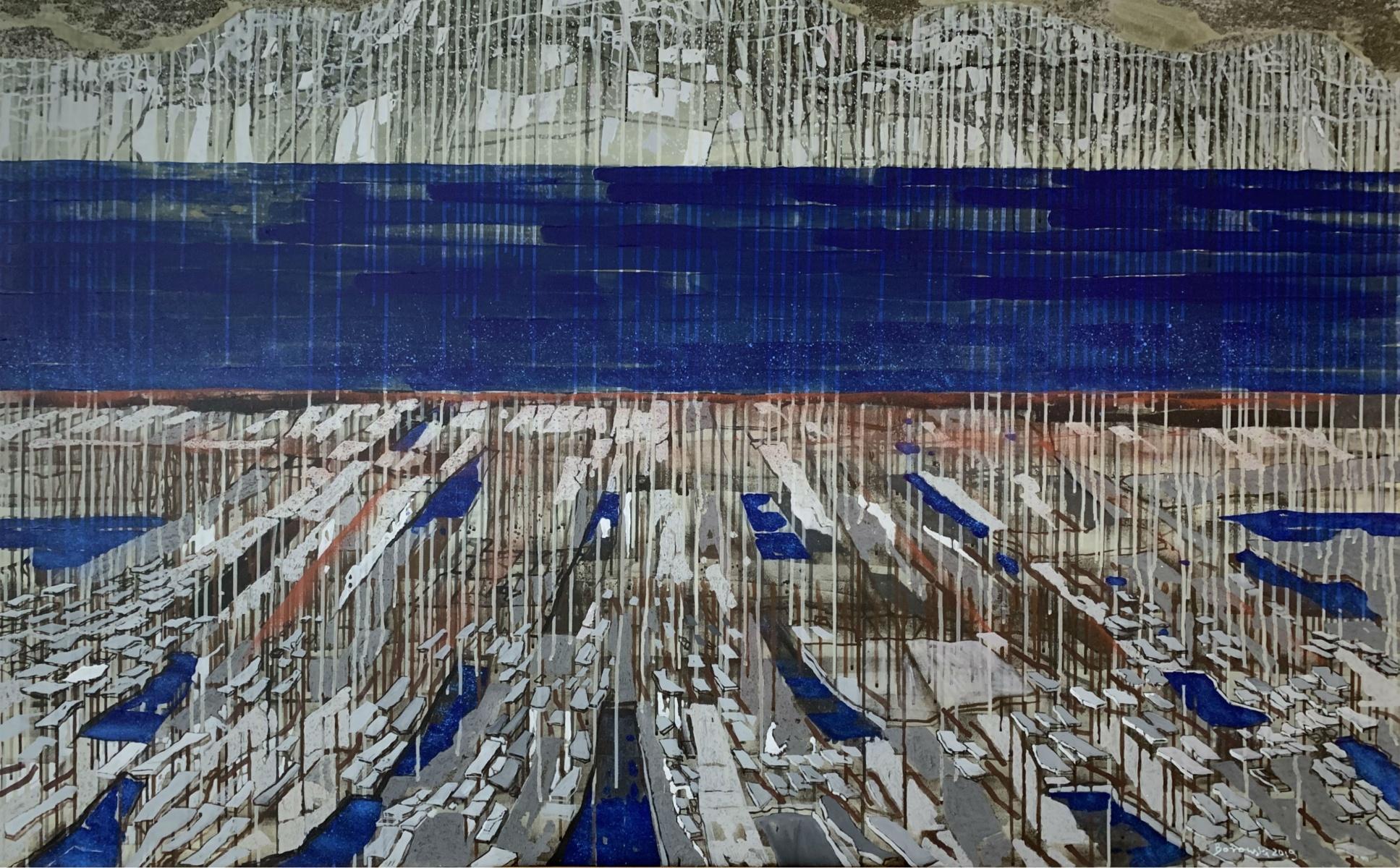 Susan Kinsella - Village VIII by Susan Kinsella, Small Acrylic ...