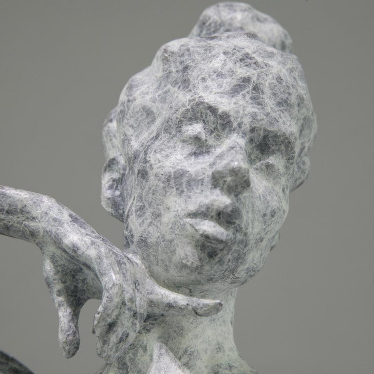 Andrzej Szymczyk - Debora Lima (grey) - original standing female figure sculpture modern realist ...