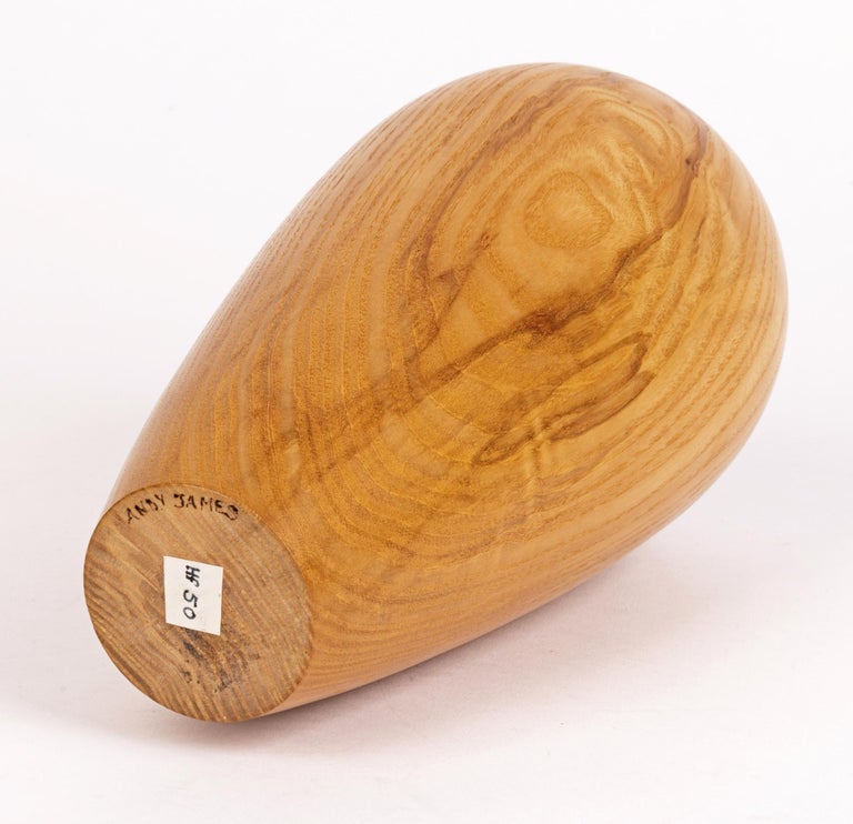 Andy James British Hand Turned Ash Wooden Vase For Sale at 1stDibs