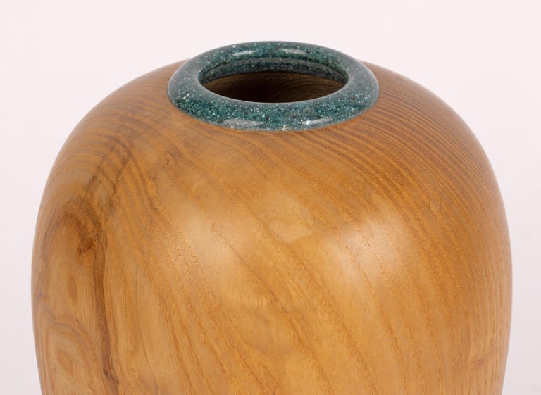 Andy James British Hand Turned Ash Wooden Vase For Sale at 1stDibs