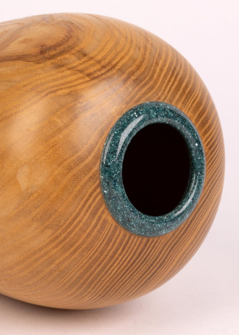 Andy James British Hand Turned Ash Wooden Vase For Sale at 1stDibs