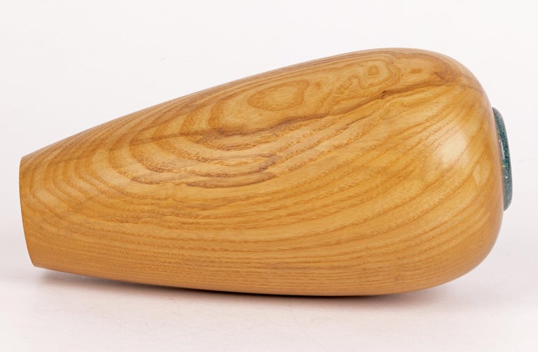 Andy James British Hand Turned Ash Wooden Vase For Sale at 1stDibs