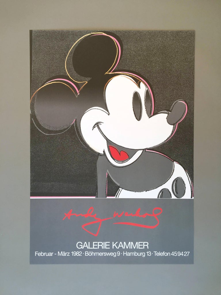 Andy Warhol 'Mickey / Galerie Kammer' Rare Original 1982 Poster Print ...