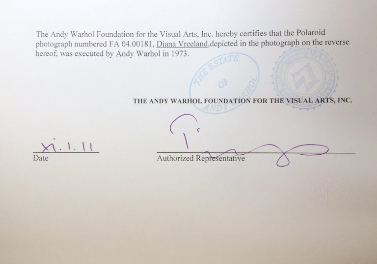 Andy Warhol - Diana Vreeland For Sale at 1stDibs