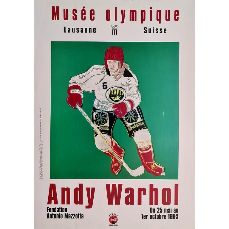 Andy Warhol - 1995 Original exhibition poster "Frölunda Hockey Player" by Andy Warhol Pop Art ...