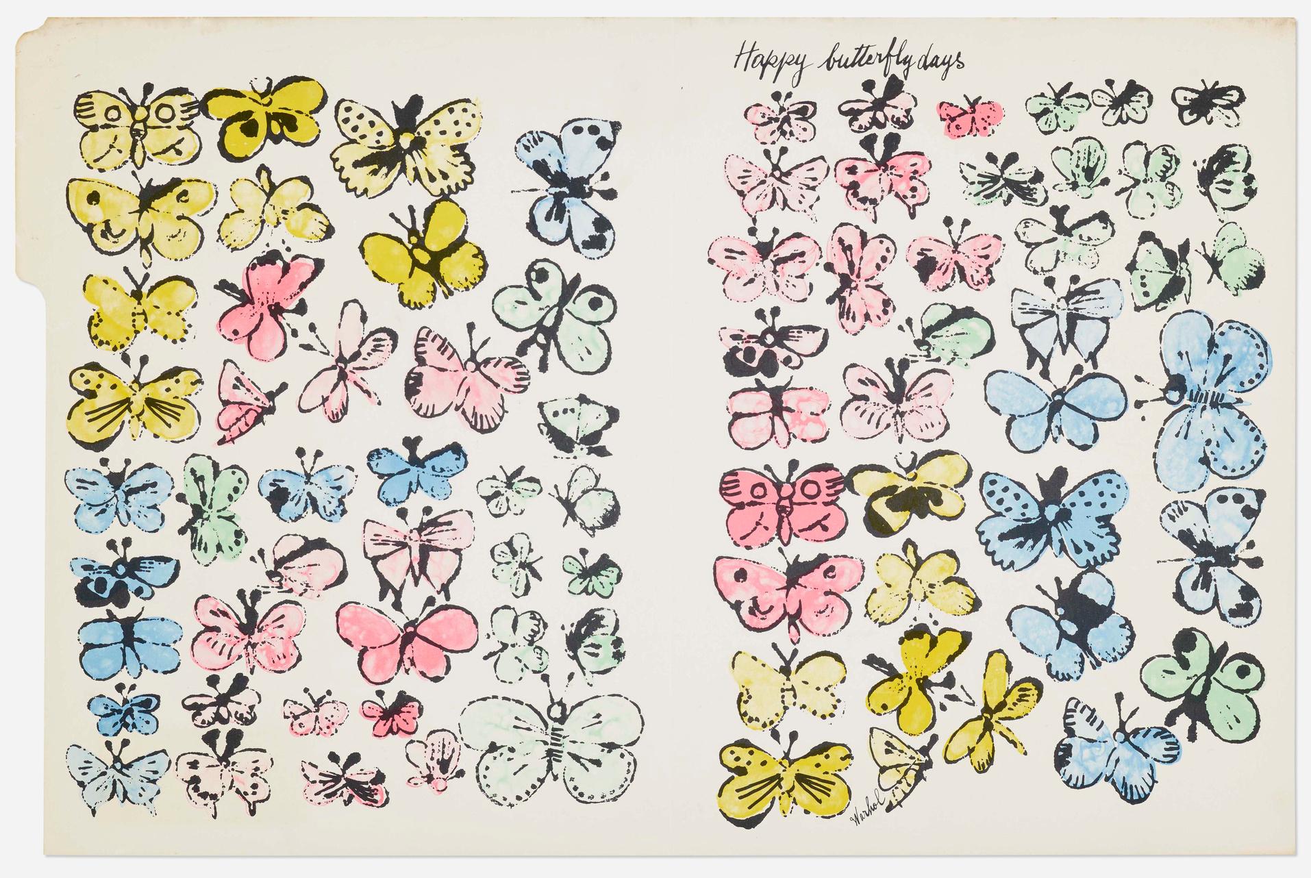 Andy Warhol - Andy Warhol 'Happy Butterfly Days' Lithograph 1955 For ...