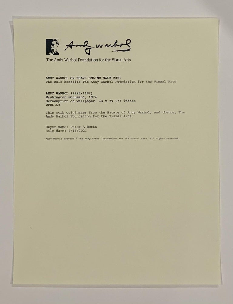 Andy Warhol - Washington Monument at 1stDibs