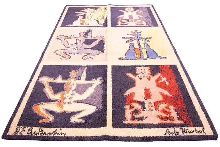 Andy Warhol Rug Hand-Tufted Iconic Pop Art Design For Sale at 1stDibs
