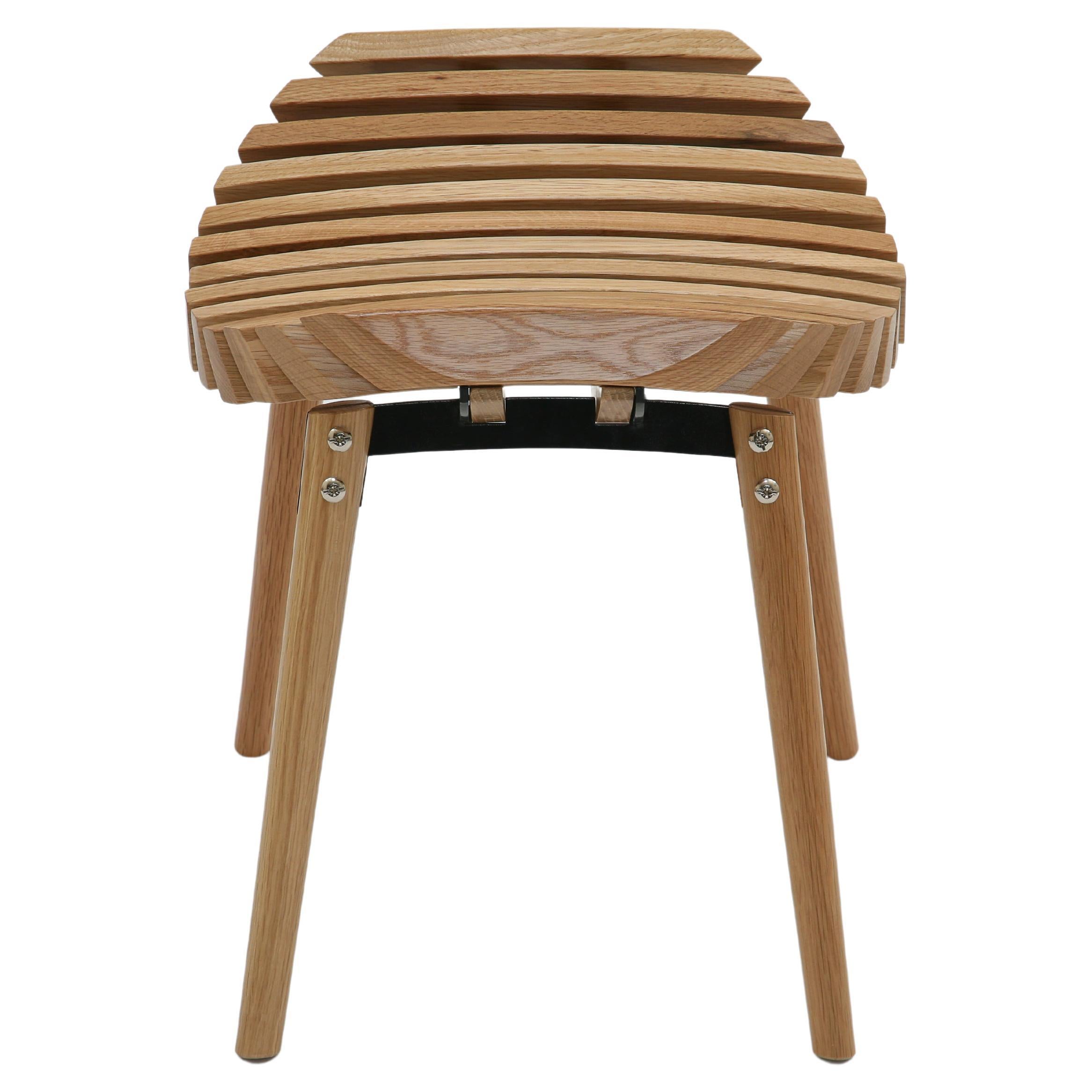 Ane, Solid Timber Stool with White Steel Frame by Troy Backhouse For ...