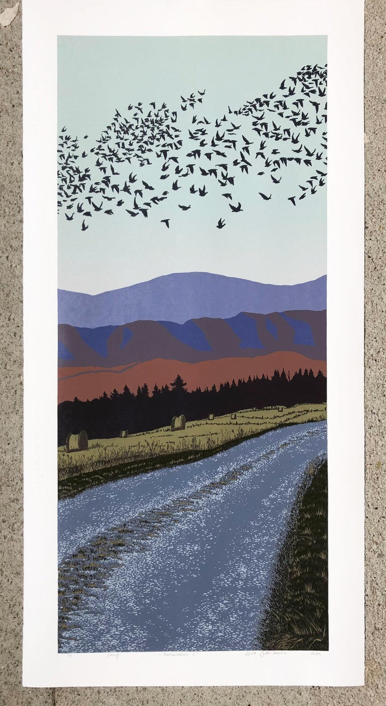 Aneta Szoltis-Mencina - Murmurations 5 - Handmade Linocut, Limited ...