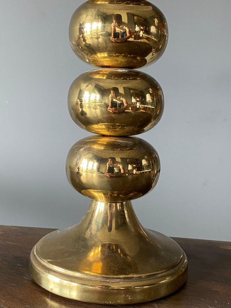 Aneta, Table Lamps, Polished Brass, Sweden, 1970s at 1stDibs