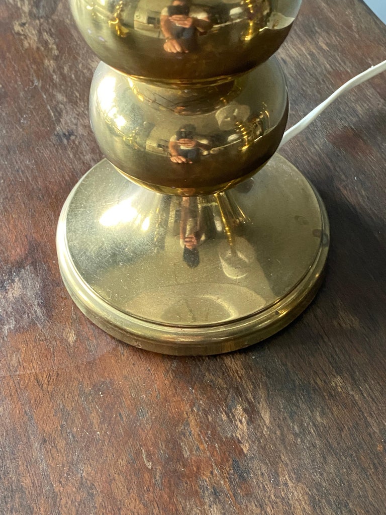 Aneta, Table Lamps, Polished Brass, Sweden, 1970s at 1stDibs