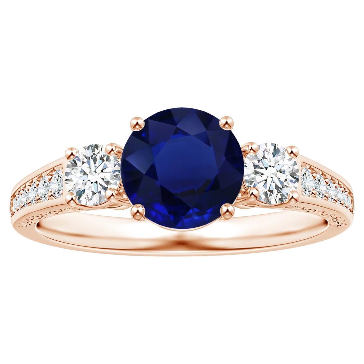 Customizable Angara 3-Stone GIA Certified Natural Emerald Ring in Rose ...