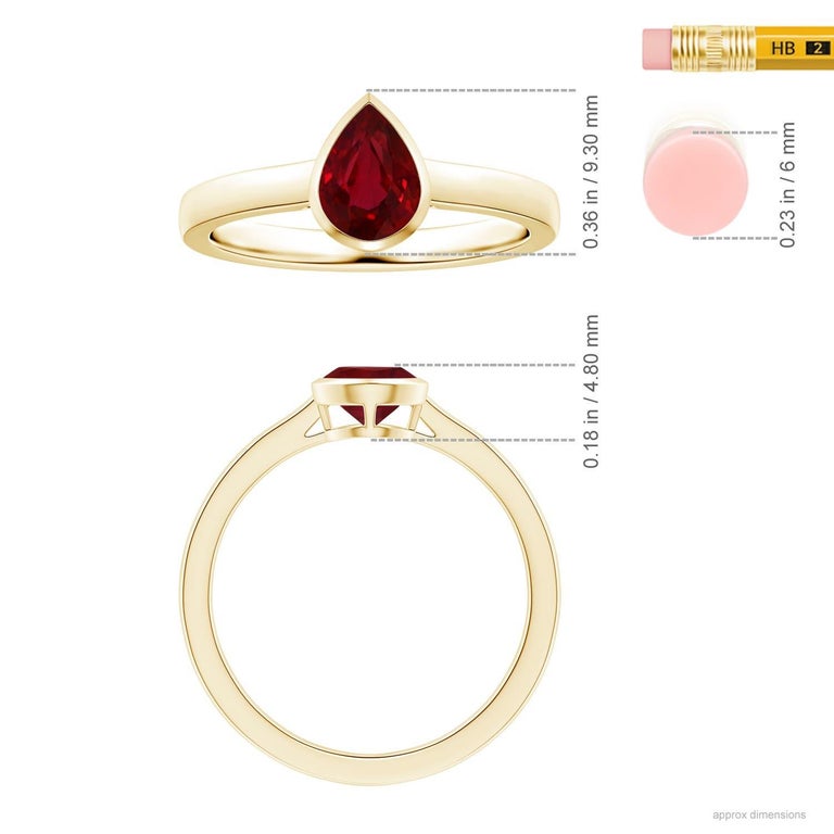 Customizable ANGARA Bezel-Set GIA Certified Pear-Shaped Ruby Solitaire ...
