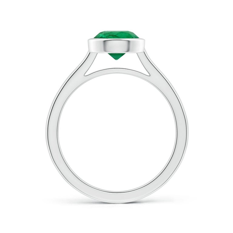 Customizable ANGARA Bezel-Set GIA Certified Round Emerald Solitaire ...