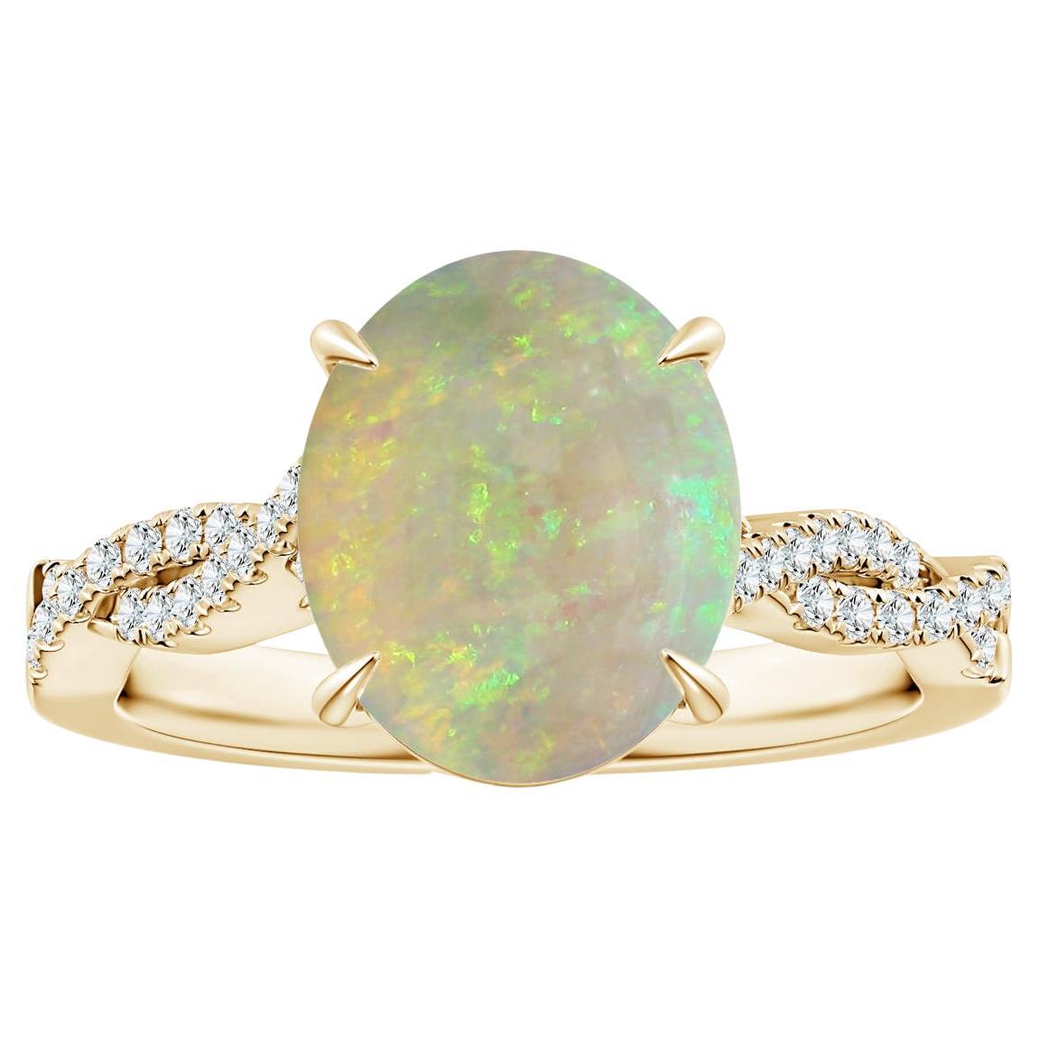Customizable GIA Certified Natural Opal Ring in Yellow Gold with ...