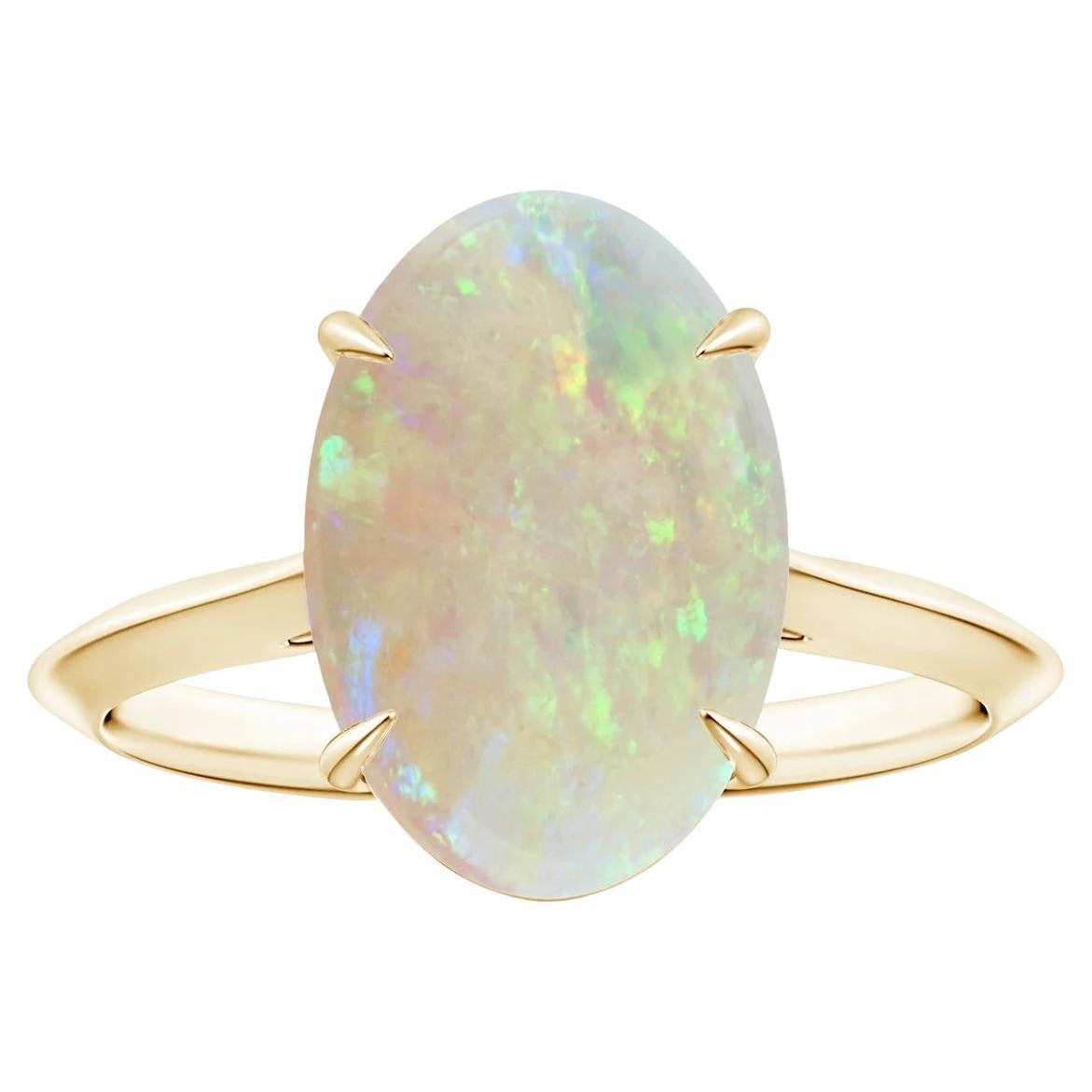 Customizable GIA Certified Natural Solitaire Oval Opal Ring in Rose ...