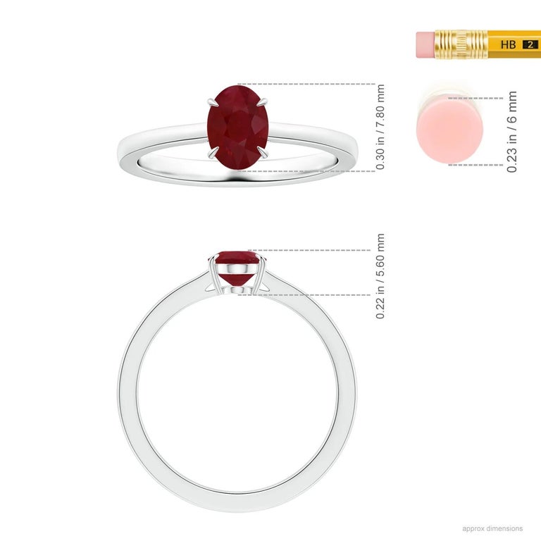 Customizable Angara Claw-Set Gia Certified Natural Solitaire Oval Ruby ...