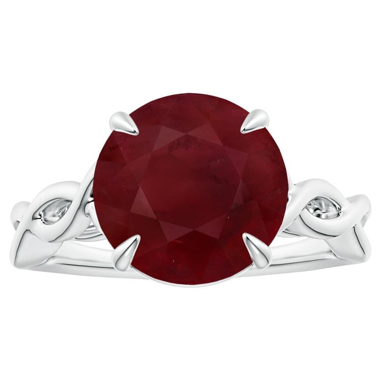 Customizable ANGARA Claw-Set GIA Certified Ruby Solitaire Ring in Platinum with Twisted Shank ...